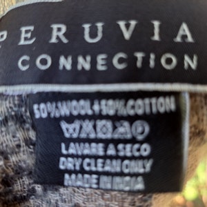 Vintage Shawl Made by the Peruvian Connection Wool and Cotton Blend ...