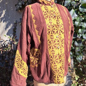 Parsley & Sage Jacket Wearable Art Quilted Batik Cotton Brown/gold ...