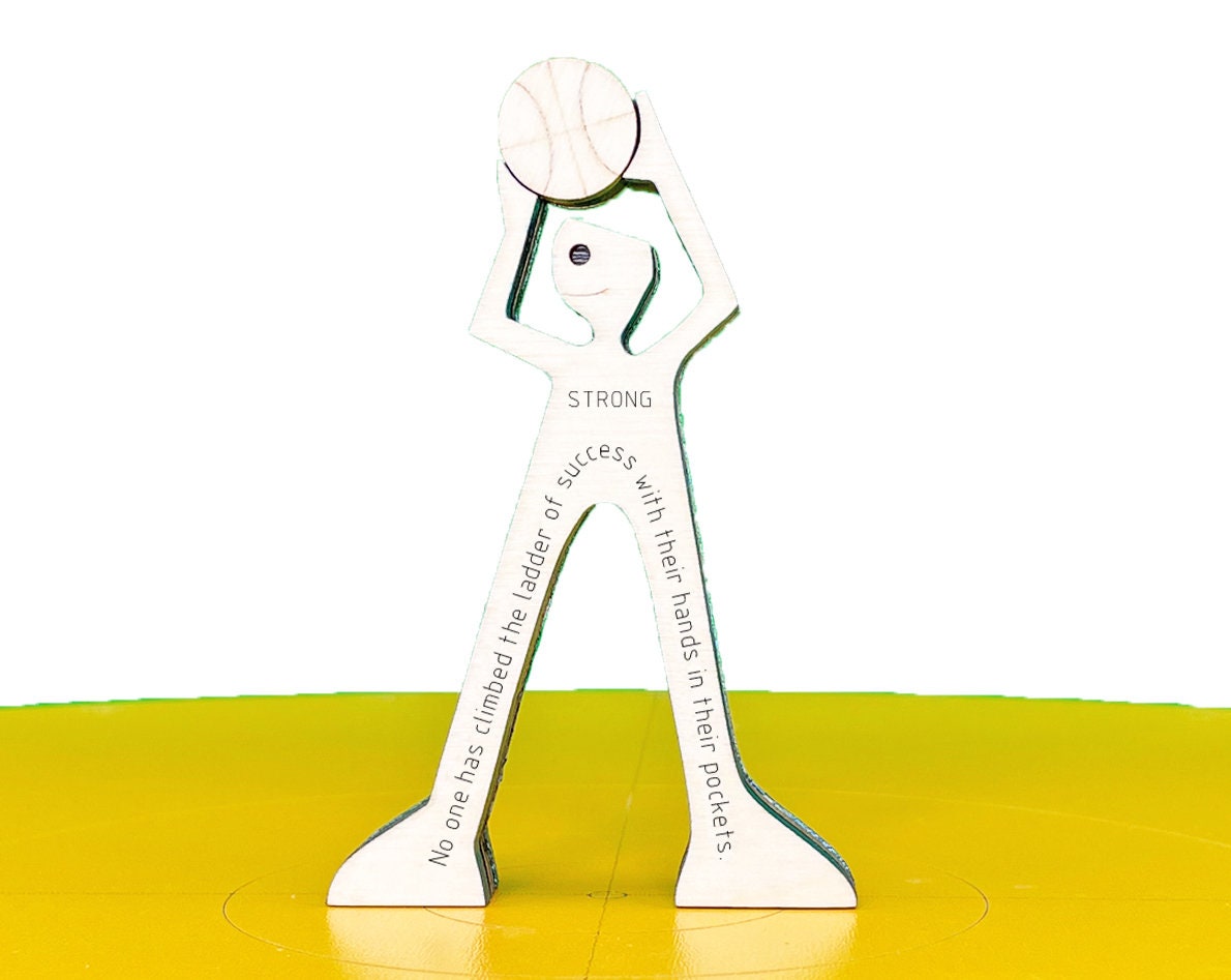Basketball Player Successful Strong Man Wooden Figure Laser - Etsy