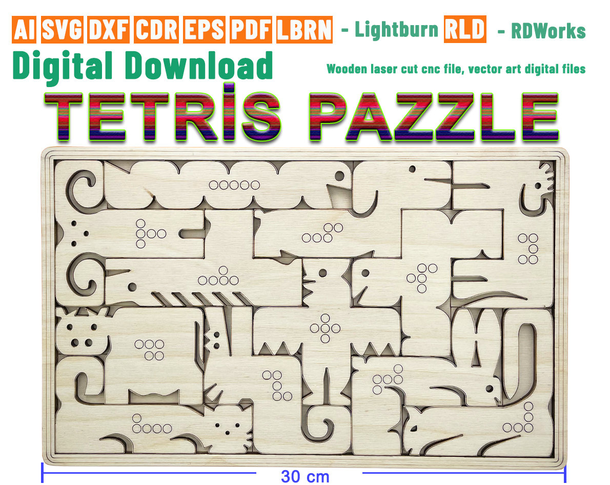 Animals Tetris Puzzle Educational for Kids Tetris Concept - Etsy