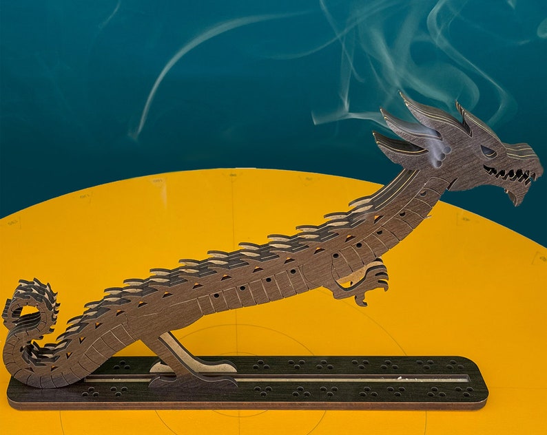 Dragon Wooden Incense Burner Incense Holder Wooden Laser - Etsy