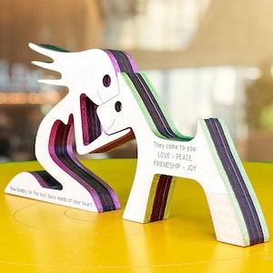 Girl and Dog, Dog Lover, Girl With Dog, Pet, Wooden Figurine, Laser Cut ...