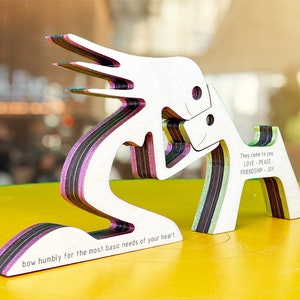 Girl and Dog, Dog Lover, Girl With Dog, Pet, Wooden Figurine, Laser Cut ...