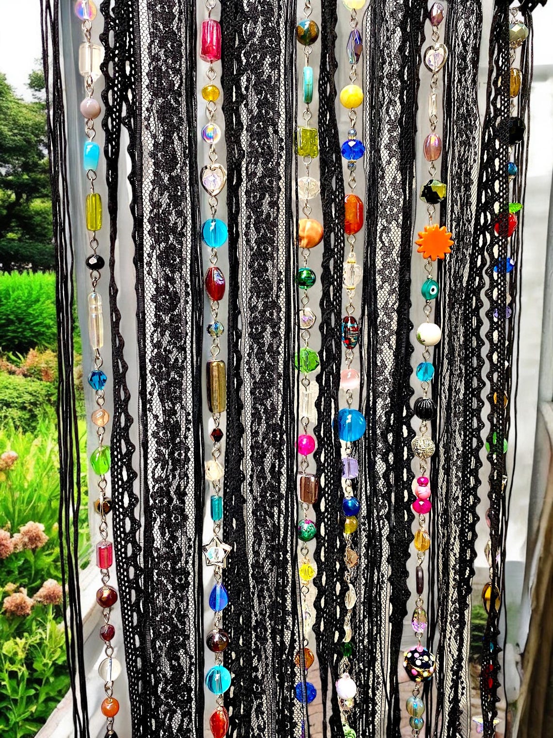 Glass & Gemstone Beaded Macrame Eye of Protection Dreamcatcher, Beaded ...