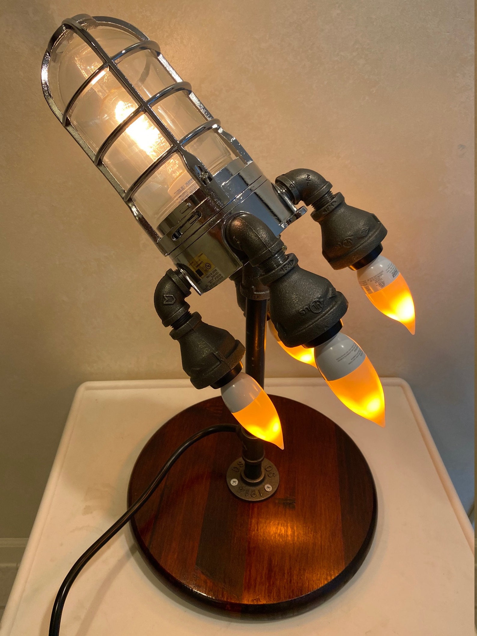 Retro Designer Steampunk Galactic Rocket Lamp With Pulsing LED | Etsy
