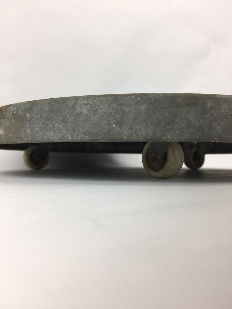 Vintage 11 Galvanized Metal Plant Dolly - Etsy