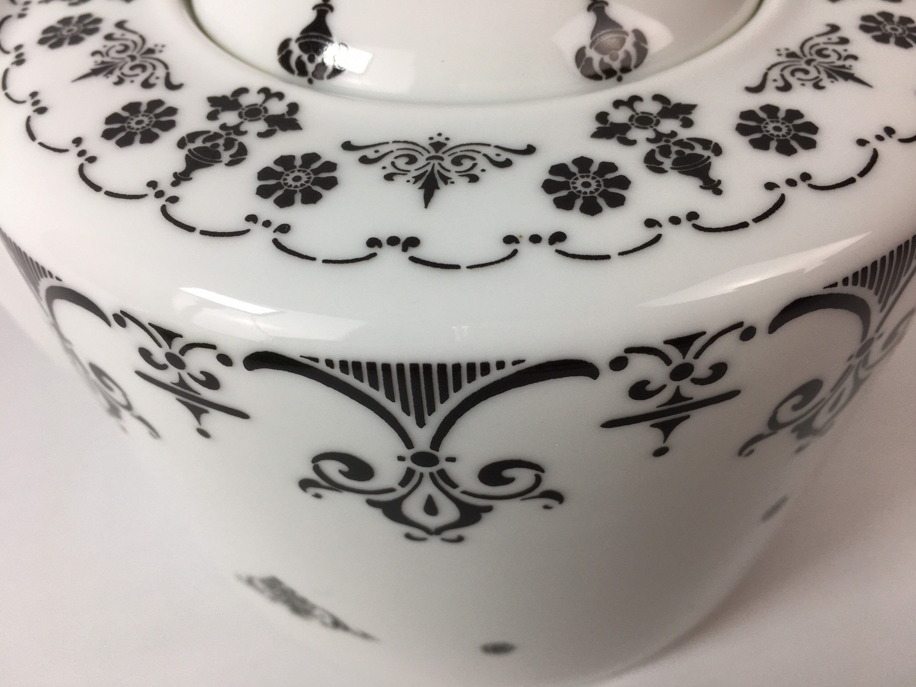 Rosanna White Porcelain Tea Pot With Black Filagree Design - Etsy