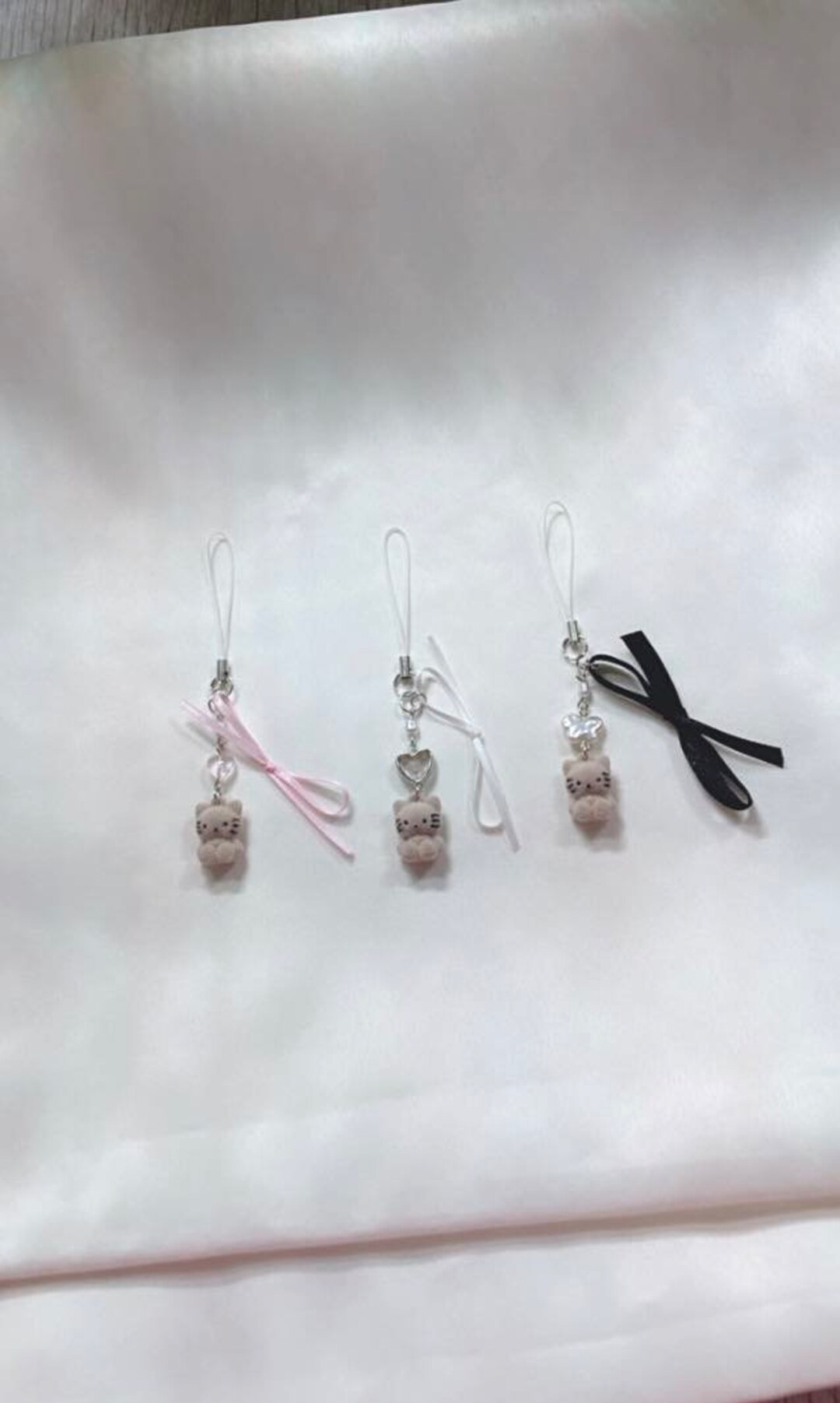 Hello Kitty Coquette Phone Charms Cute Accessories Bow Keychain - Etsy