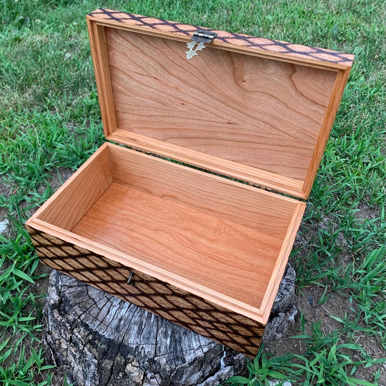 Dragon Eye Cherry Wood Keepsake Box W/lock, Wood Burnt by Hand - Etsy