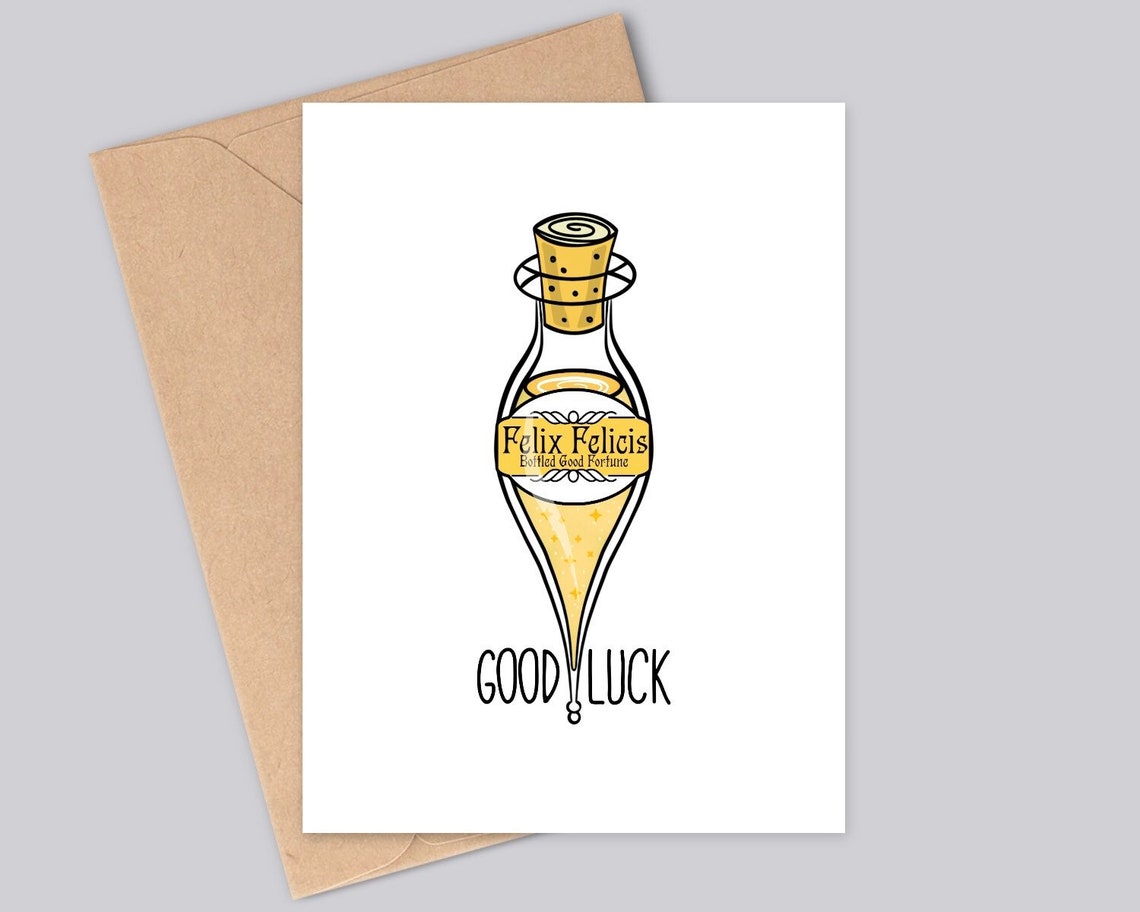 Felix Felicis Good Luck Card Liquid Luck Potion Greetings - Etsy UK