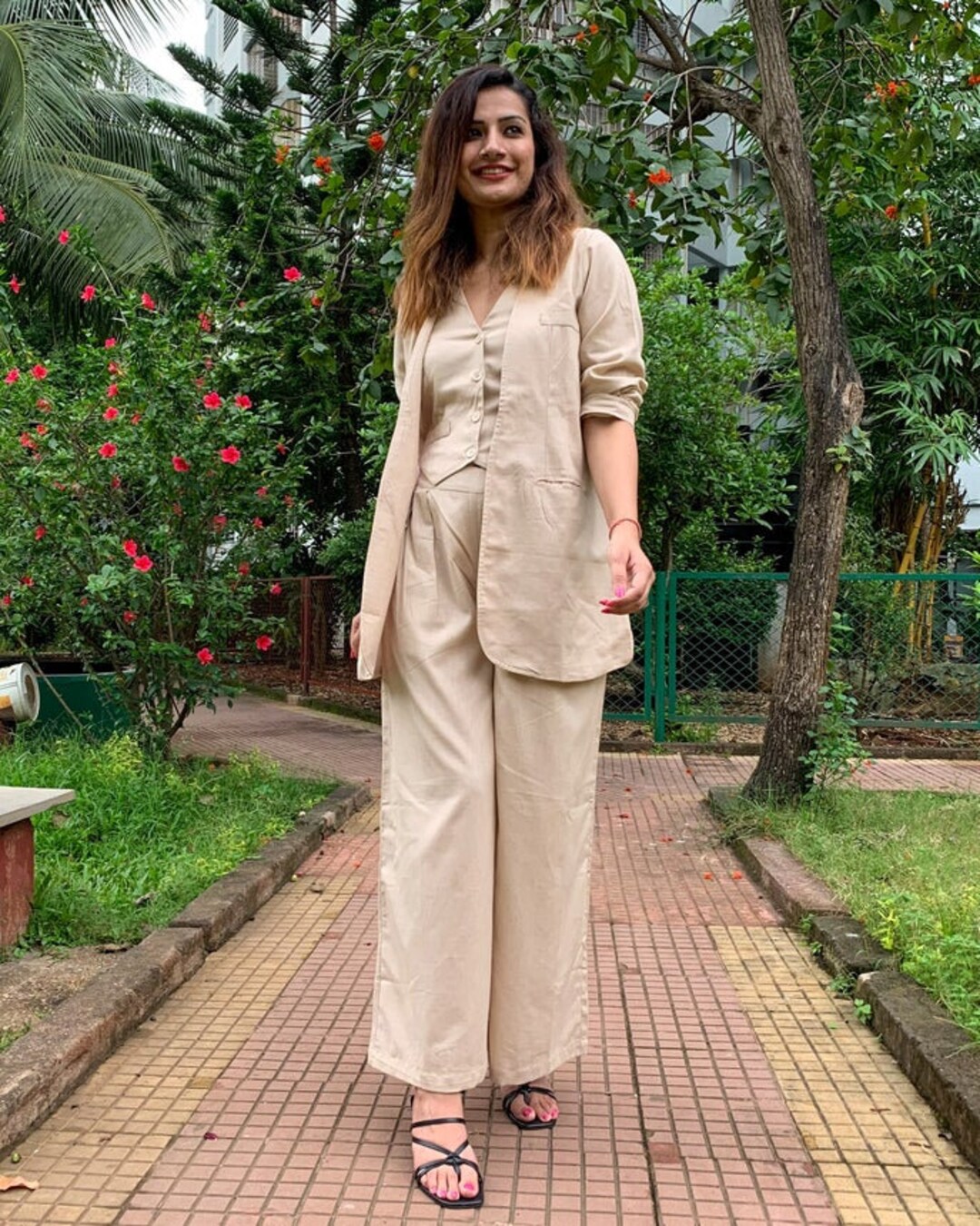 Beige Waist Coat Set , Perfect Outfit for Office Wear , Office Meetings ...