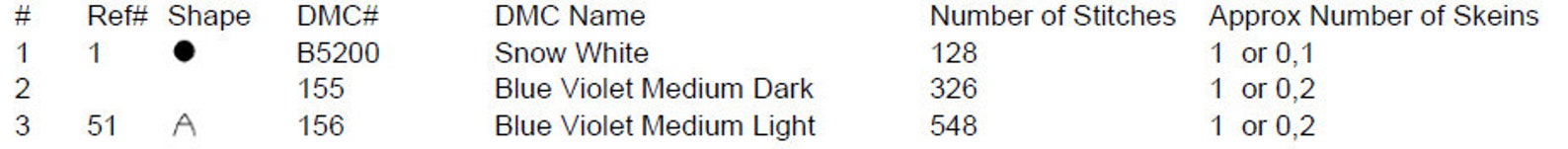 Iris. Cross Stitch Pattern. DMC, 55 Colours. Instant Download PDF File ...