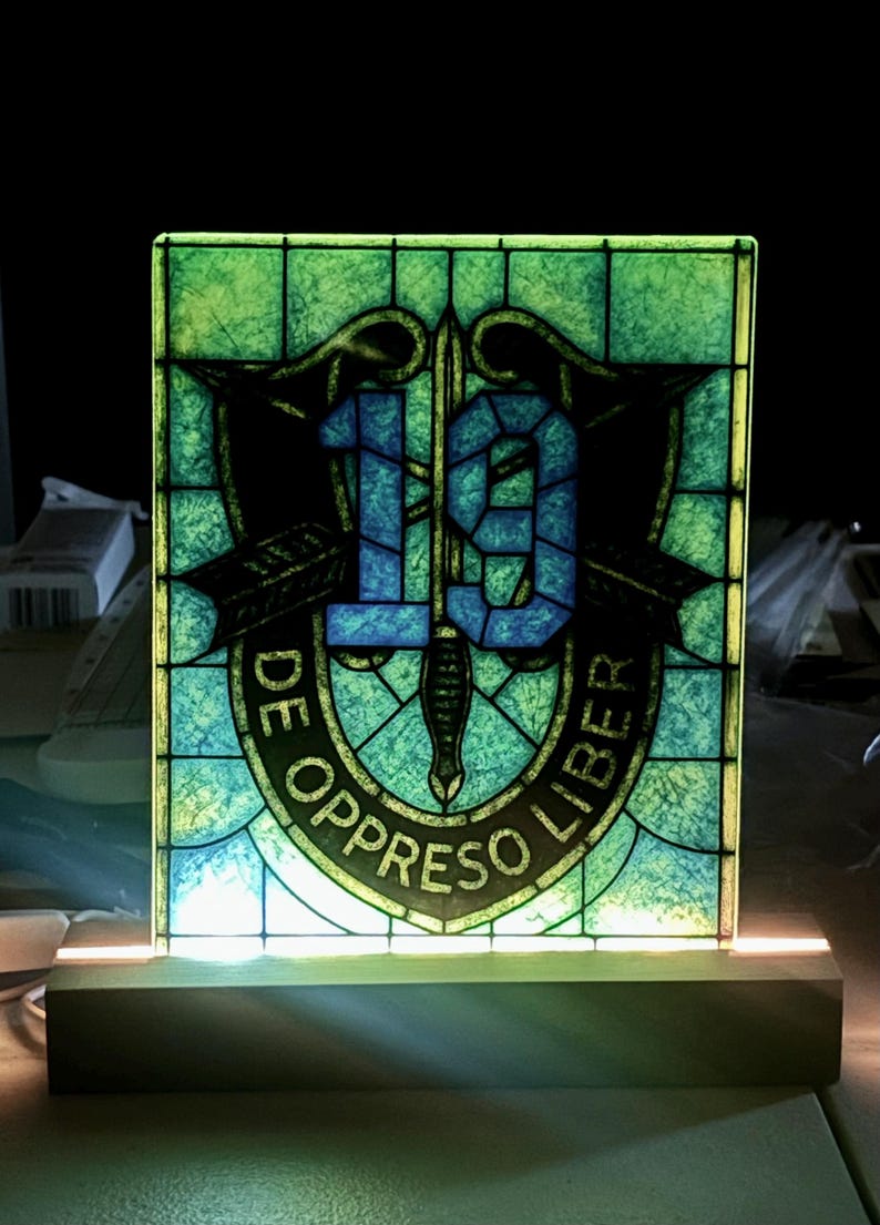 Custom Faux Stained Glass Military Gift | Veteran-made | Illuminated ...