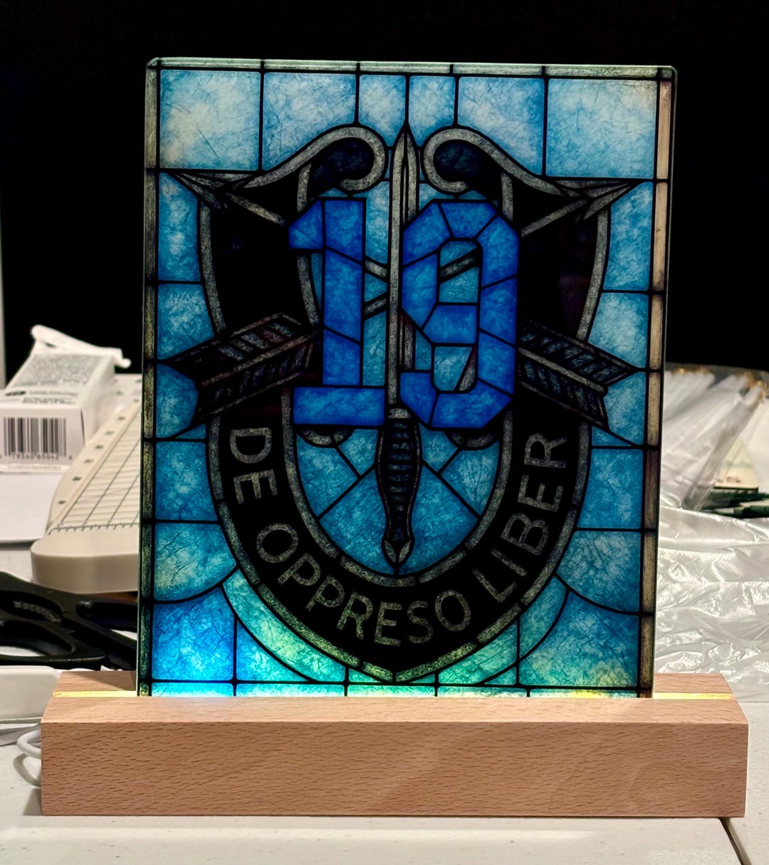 Custom Faux Stained Glass Military Gift | Veteran-made | Illuminated ...