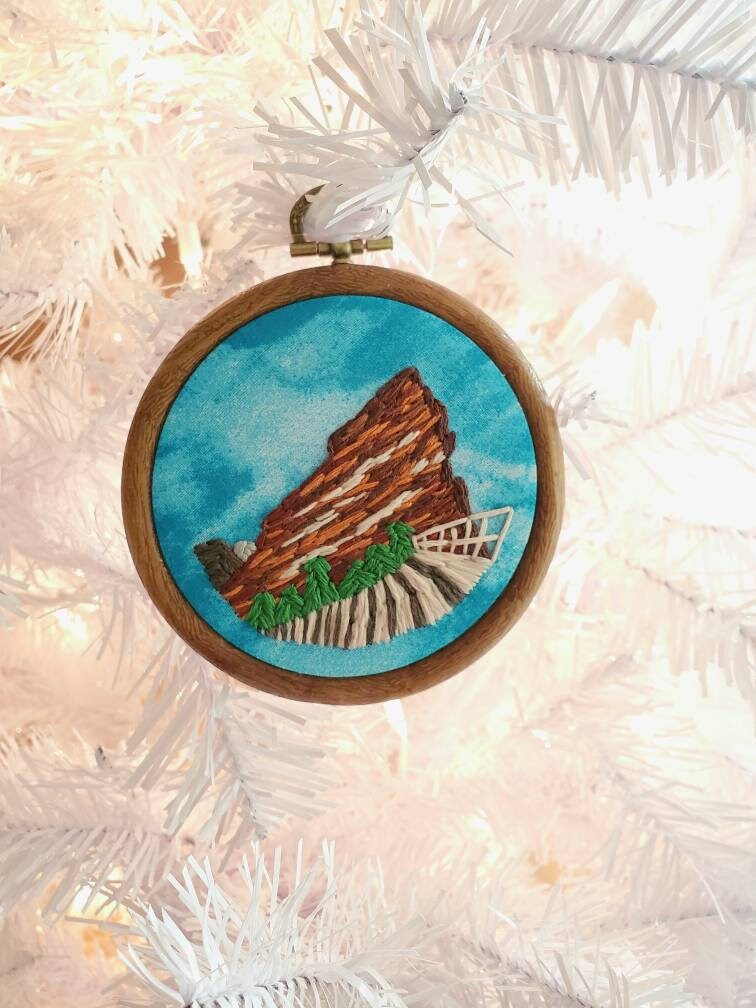 Red Rocks Embroidery Ornament Keepsake - Etsy
