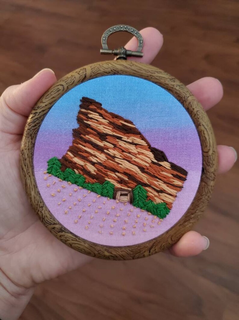 Sunset at Red Rocks Embroidery Ornament Keepsake Style 2 - Etsy