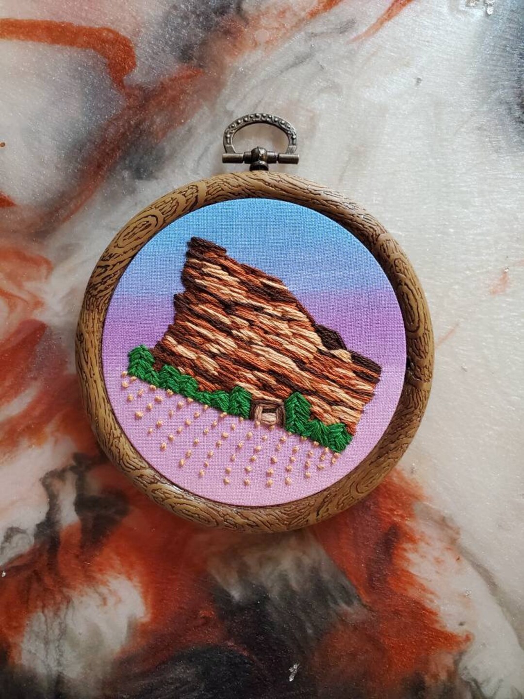 Sunset at Red Rocks Embroidery Ornament Keepsake Style 2 - Etsy