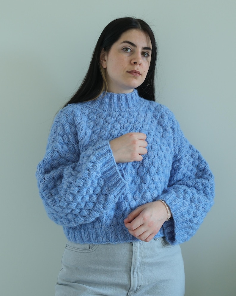 Jasmine Sweater Knitting Pattern [beginner-friendly, Oversized Bubble ...