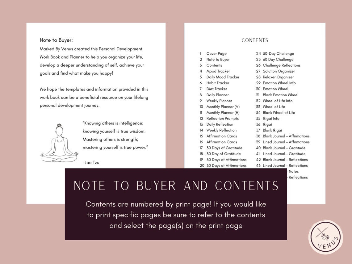 Self Development Printable PDF Workbook | Ikigai, 30 Day Challenge ...