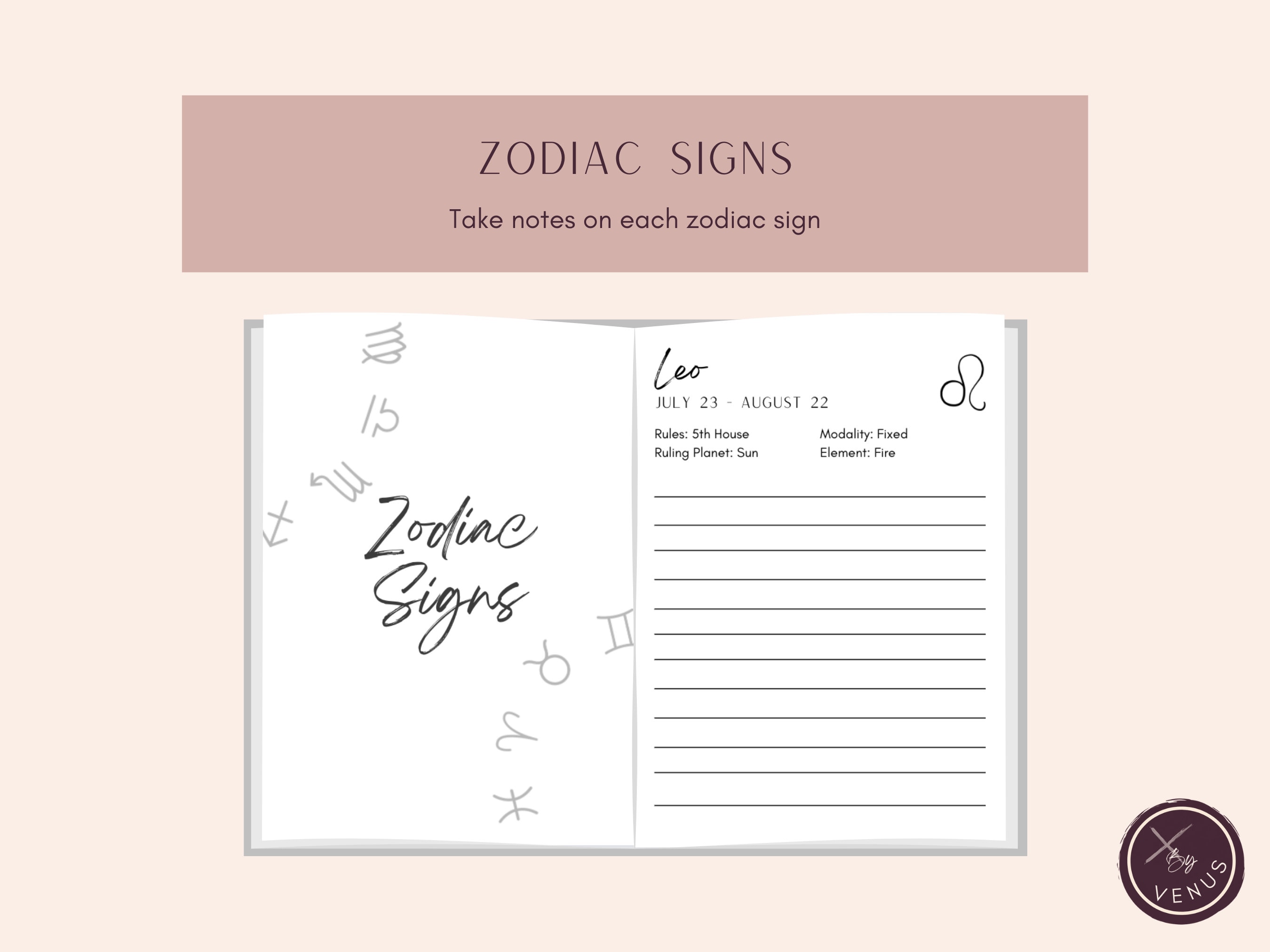 Astrology Journal Printable PDF Pages Learn Astrology, Zodiac Signs ...