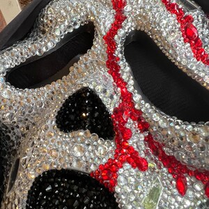 Custom Made Fully Rhinestoned Blood Drip Ghostface Scream Mask - Etsy