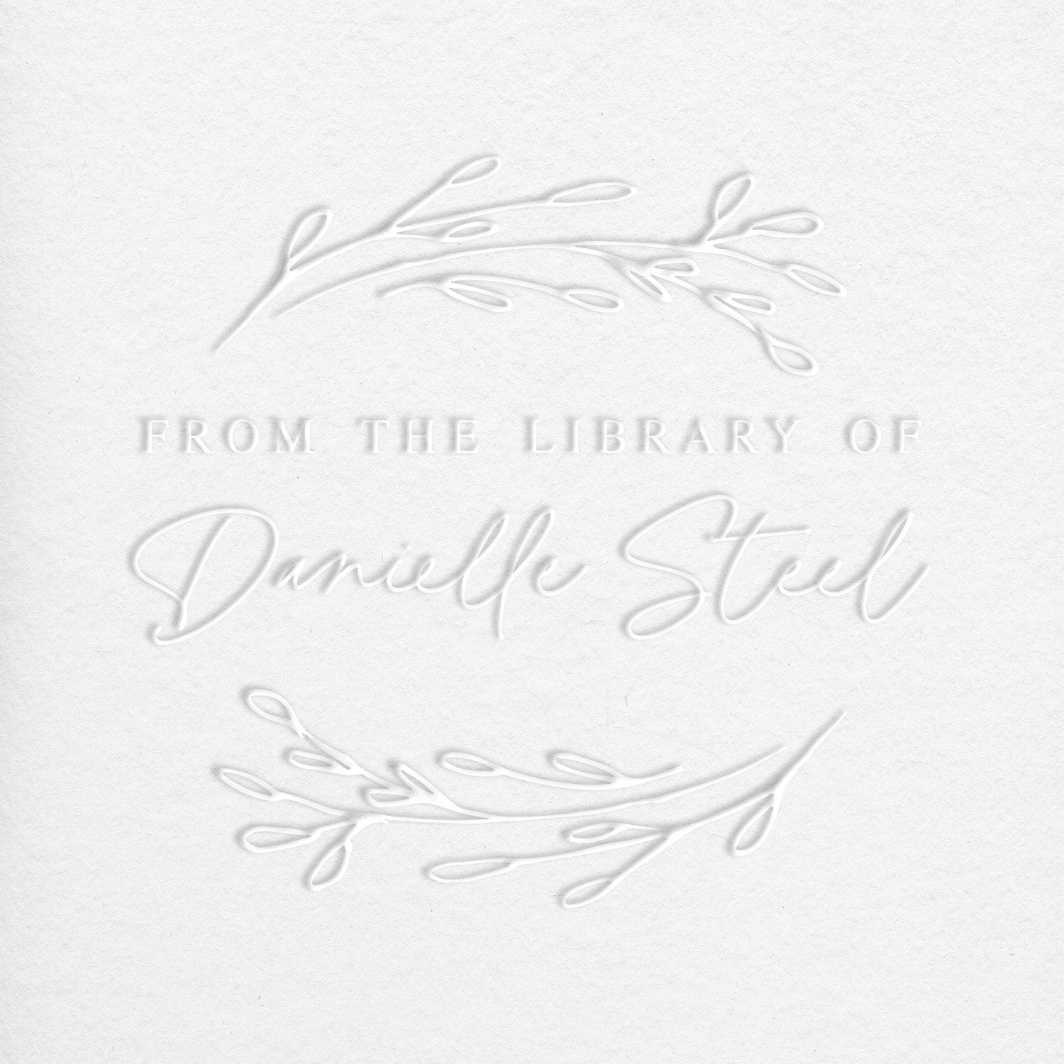 From the Library of Personalized Book Embosser | Floral Split Wreath ...