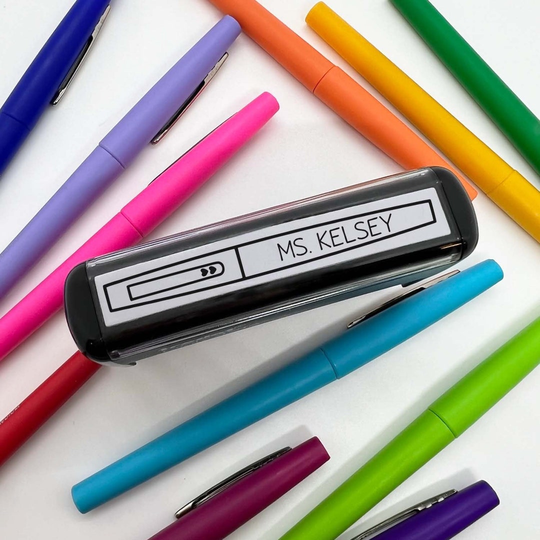 Personalized Flair Pen Name Stamp | Teacher Stamp | Custom Rubber Stamp ...
