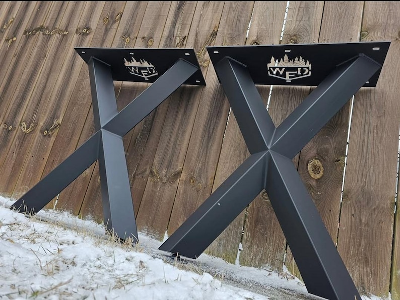 Diamond Cut X Metal Table Legs, Powder Coated Steel - Etsy