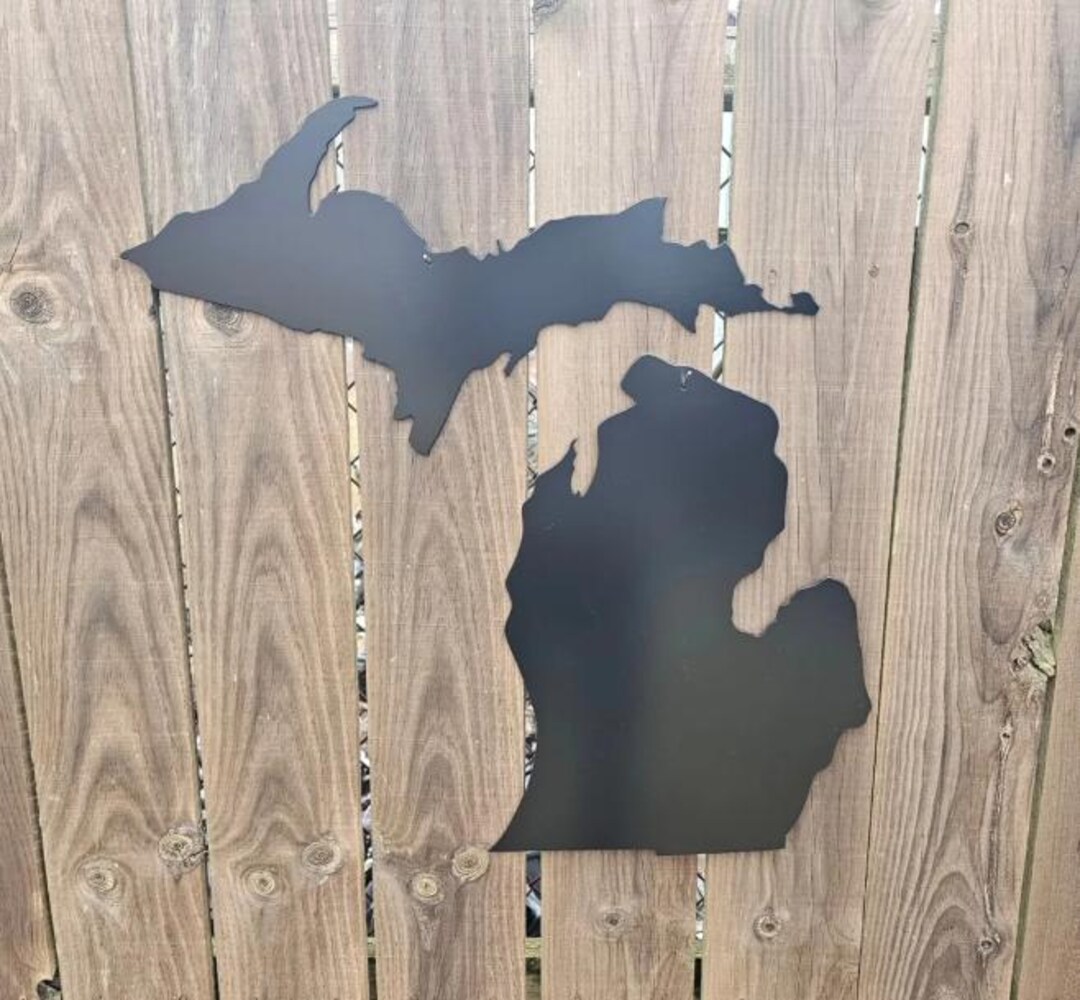 State of Michigan Peninsula Upper and Lower Metal Wall Hanger - Etsy