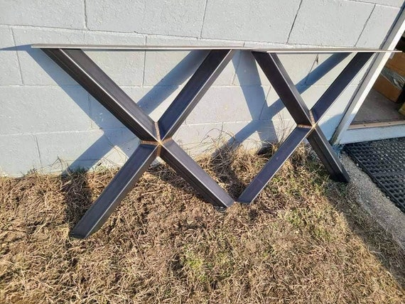 Diamond Cut X Metal Table Legs eco Friendly Powder Coated | Etsy
