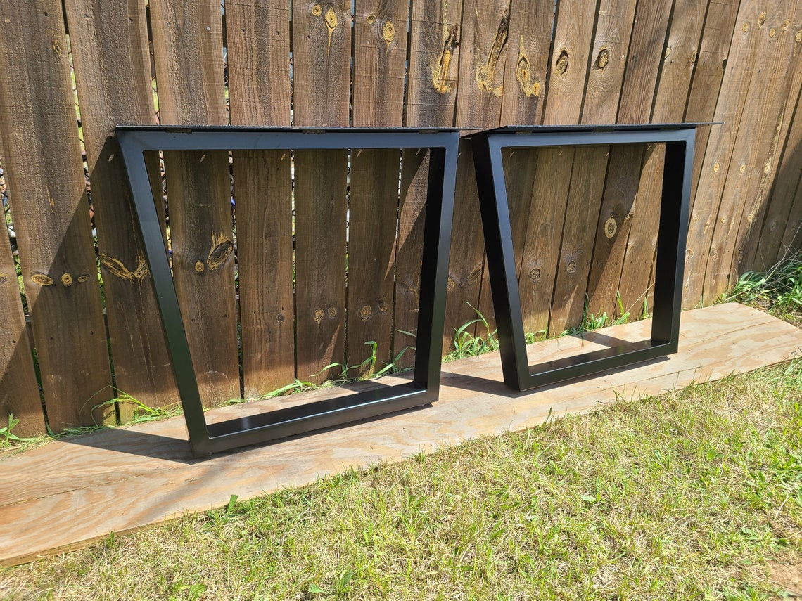 Reverse Trapezoid Metal Table Legs eco Friendly Powder Coated Coffee ...