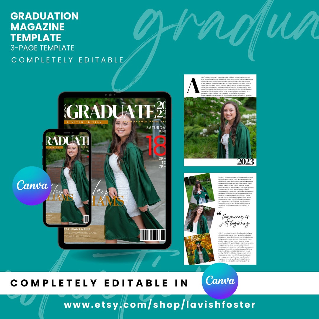 Graduation Magazine Template, Senior Invite, Senior Grad Template ...