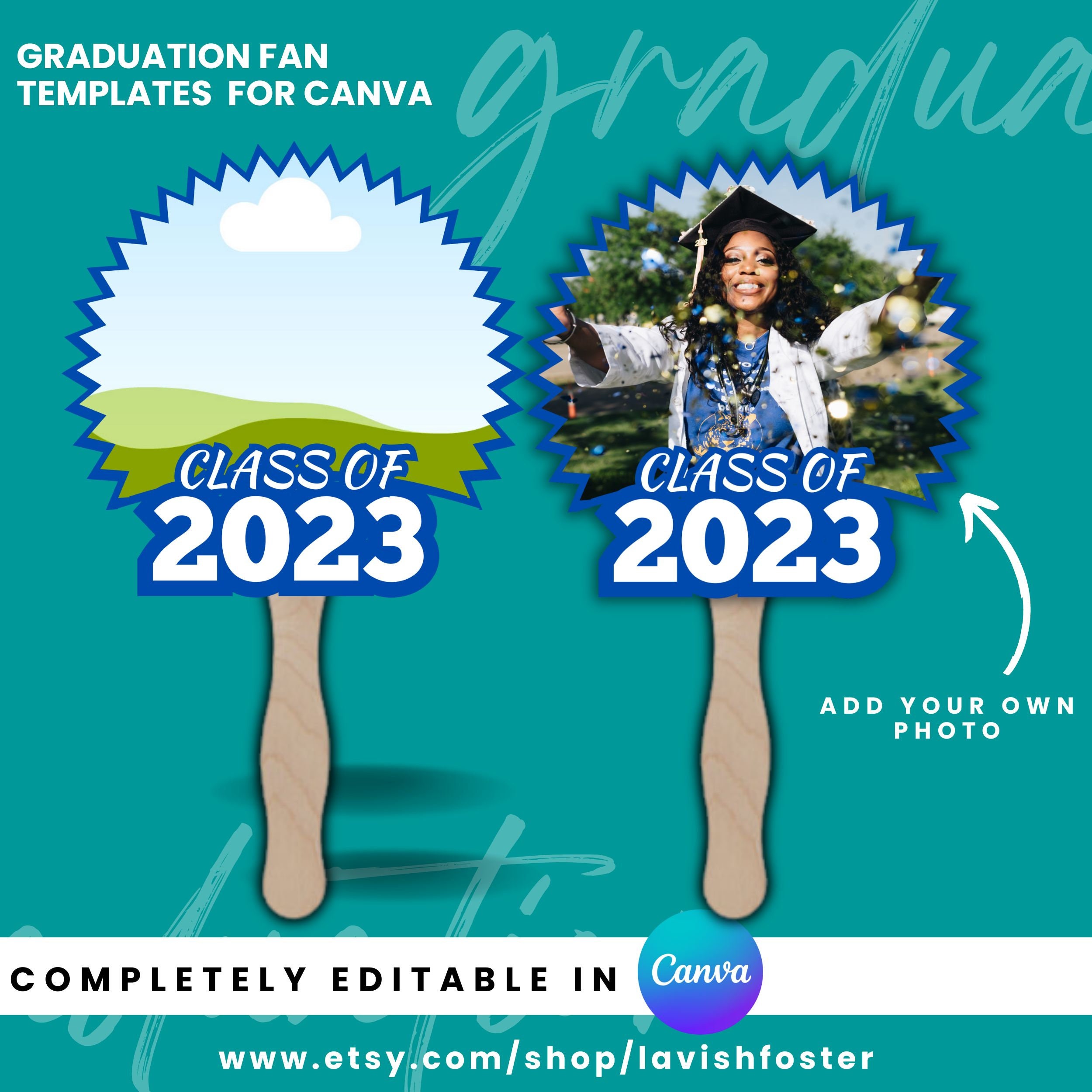2 Graduation Fan Designs Editable in Canva 2023 Graduation - Etsy