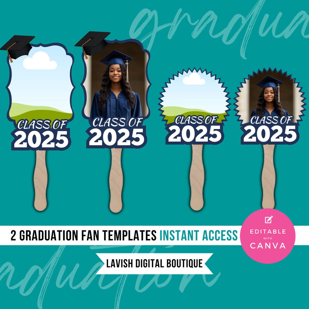 2 Graduation Fan Designs Editable in Canva, 2025 Graduation Fan Design ...