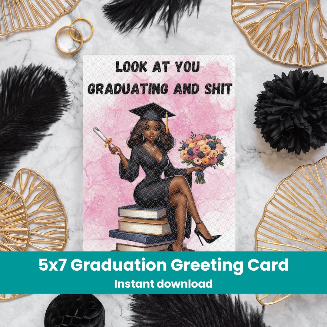 Printable 5x7 Inch Graduation Greeting Card, Graduation Card, Blank ...