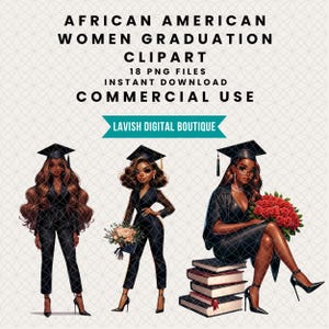 African American Graduate PNG, Black Women Clipart, Graduation Cap ...
