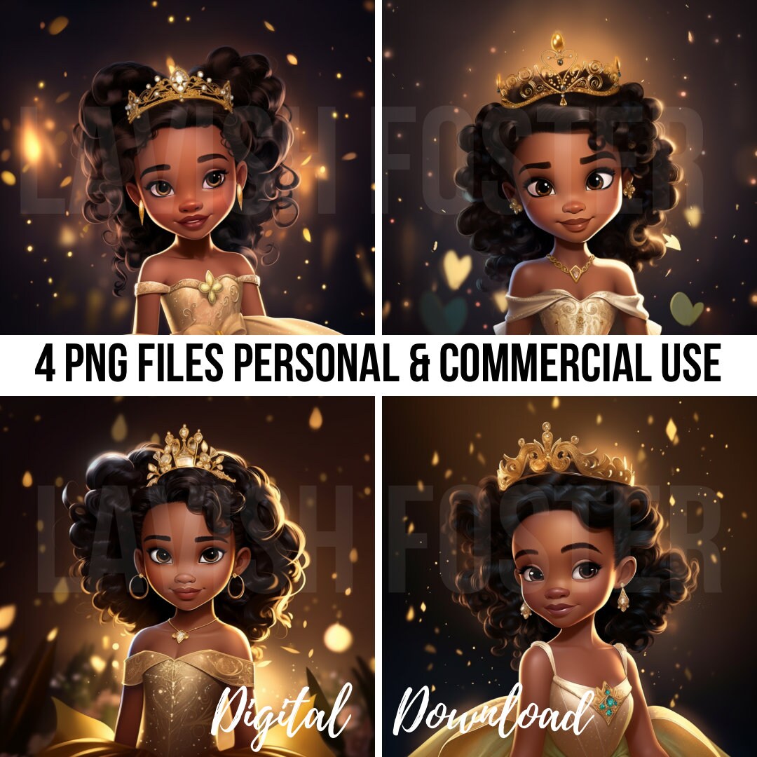 Black Princess PNG, African American Princess PNG, Melanin Princess PNG ...