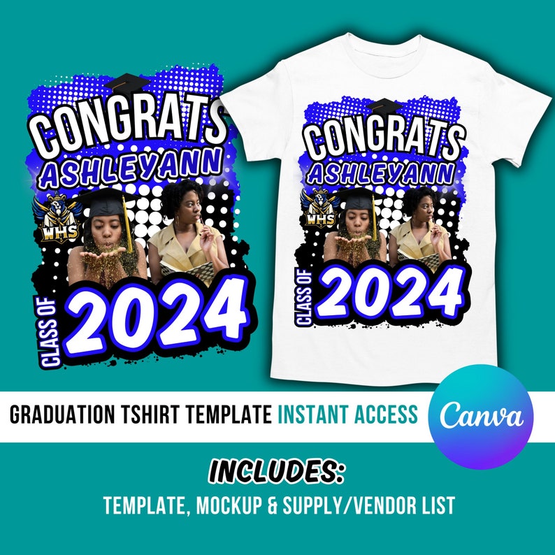 Graduation Tshirt Design Editable in Canva, 2024 Graduation T Shirt ...