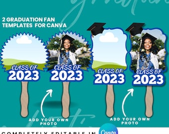 2 Graduation Fan Templates Editable in Canva, 2024 Graduation Fan ...