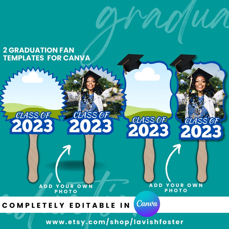 2 Graduation Fan Designs Editable in Canva 2023 Graduation - Etsy