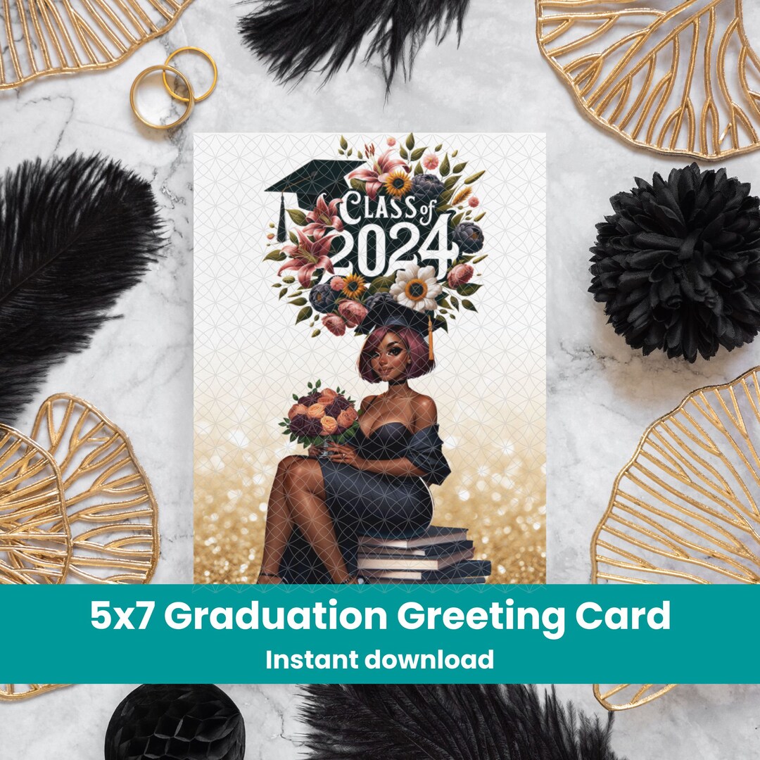 Printable 5x7 Inch Graduation Greeting Card, Graduation Card, Blank ...