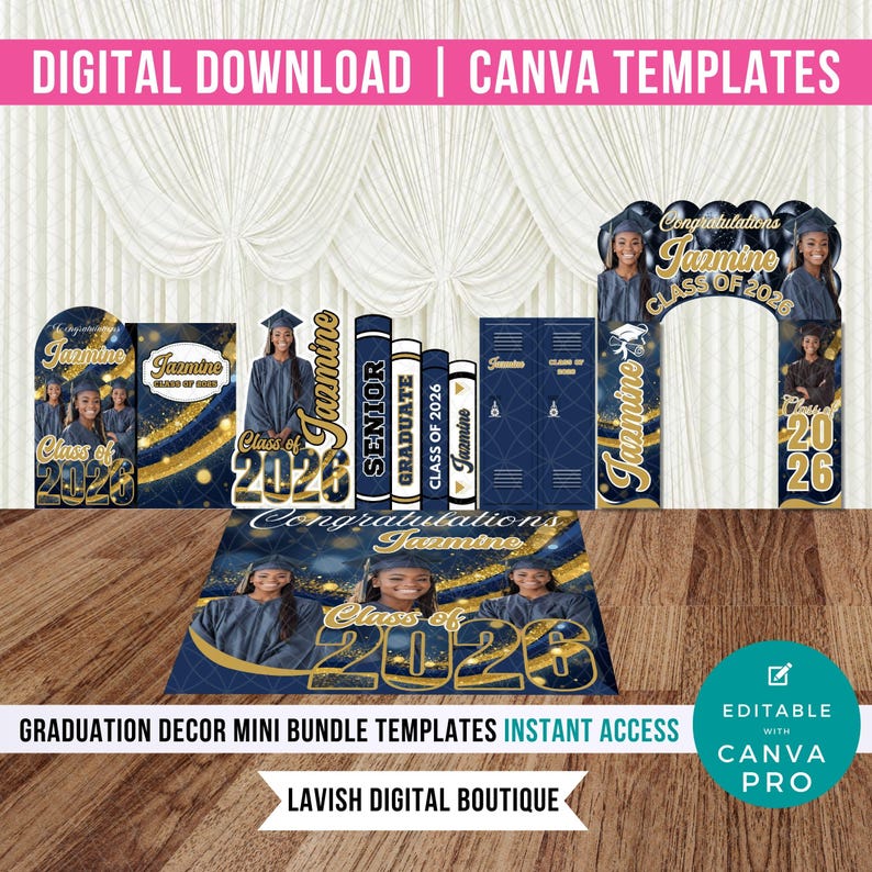 Graduation Arch Decor, Grad Decor Template, Graduation Book, Graduation ...