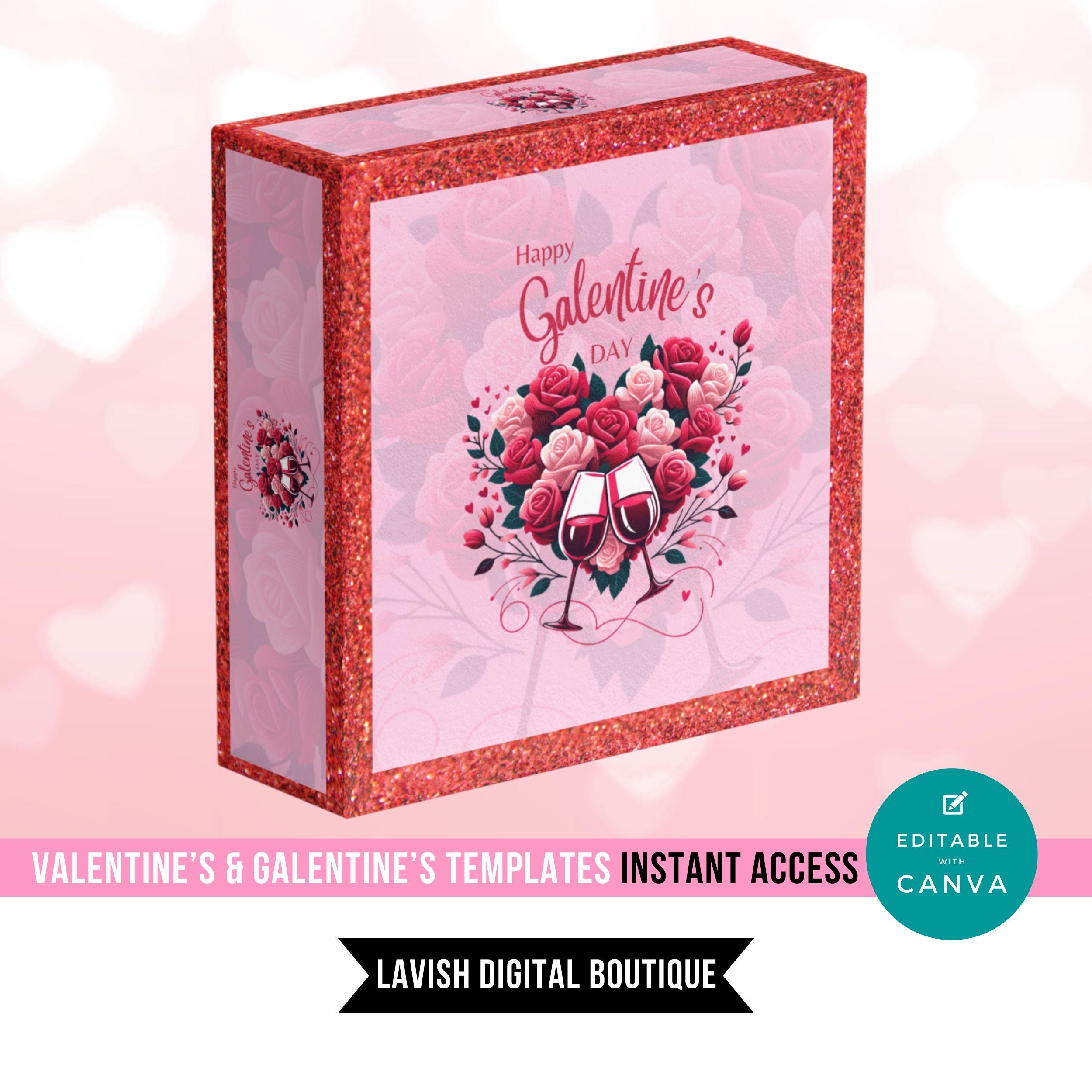 Valentine's Day Party Bundle Canva Template, Galentine's Day Party ...