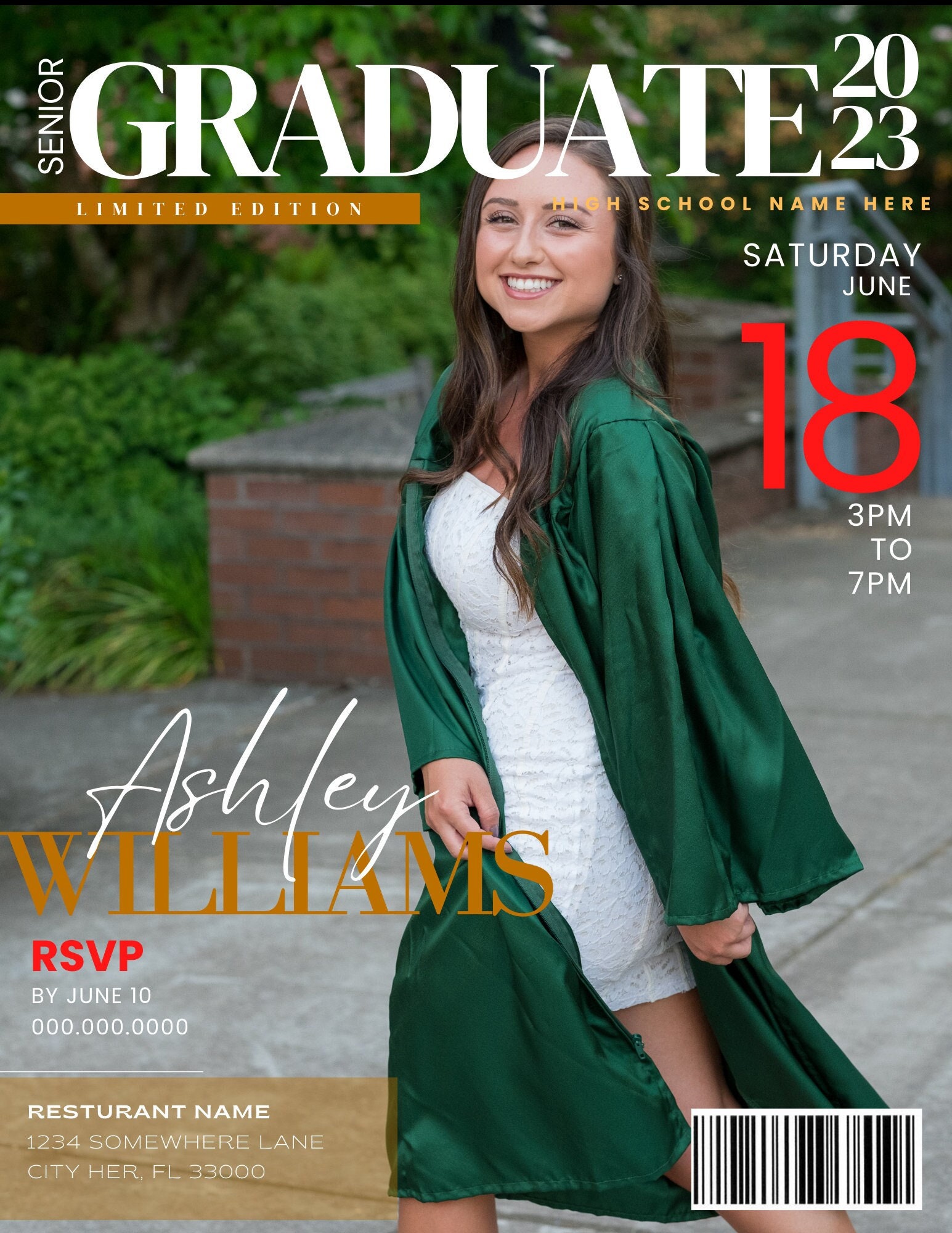 Graduation Magazine Template, Senior Invite, Senior Grad Template ...