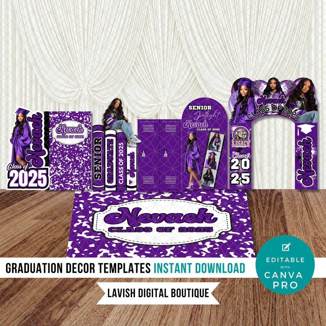 Graduation Decor, Grad Decor Template, Graduation Book, Graduation ...
