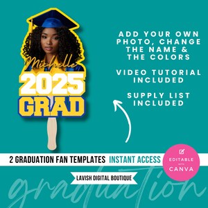 2 Graduation Fan Templates Editable in Canva, 2025 & 2026 Graduation ...