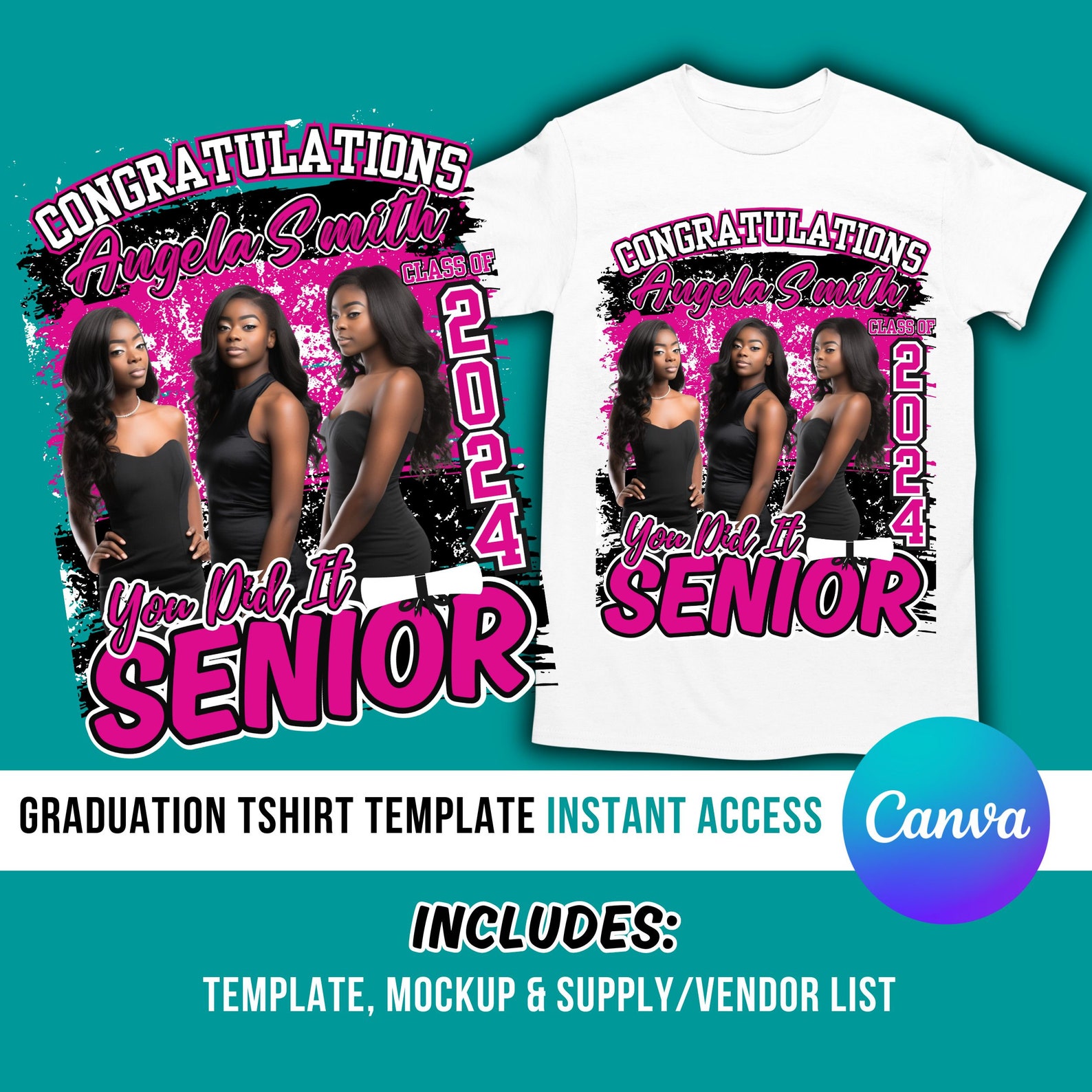 Graduation Tshirt Design Editable in Canva, 2024 Graduation T Shirt ...