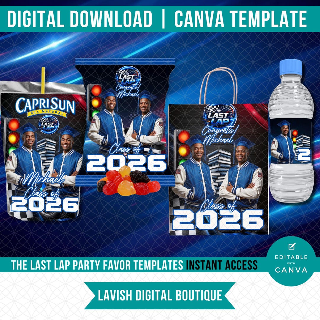 Last Lap Graduation Party Favors, Last Lap Printable Party Decor, Final ...