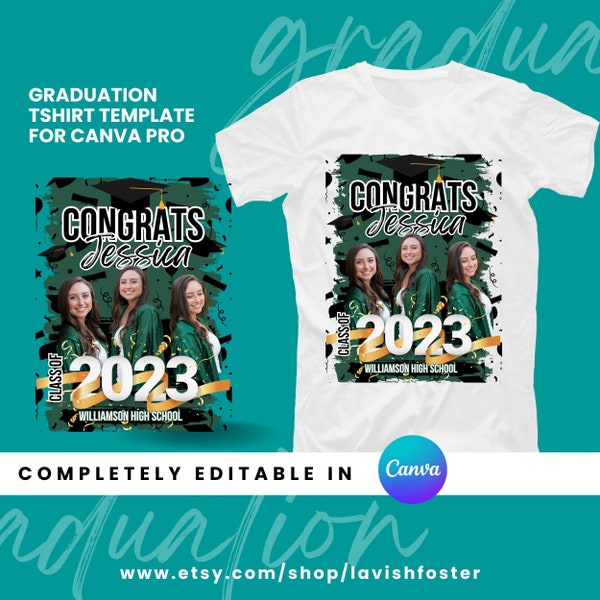 Canva Grad Shirt Template - Etsy