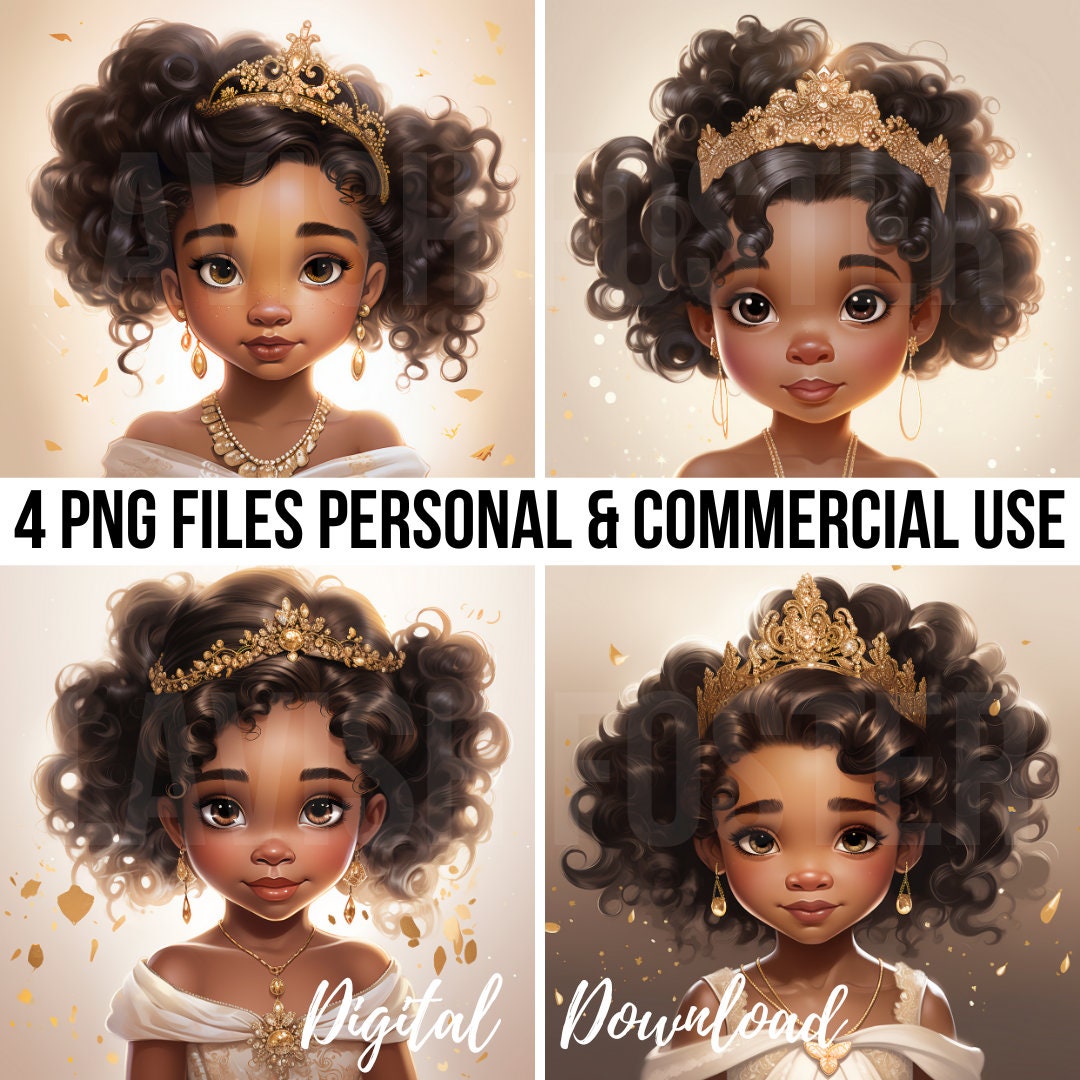 Black Princess PNG, African American Princess PNG, Melanin Princess PNG ...